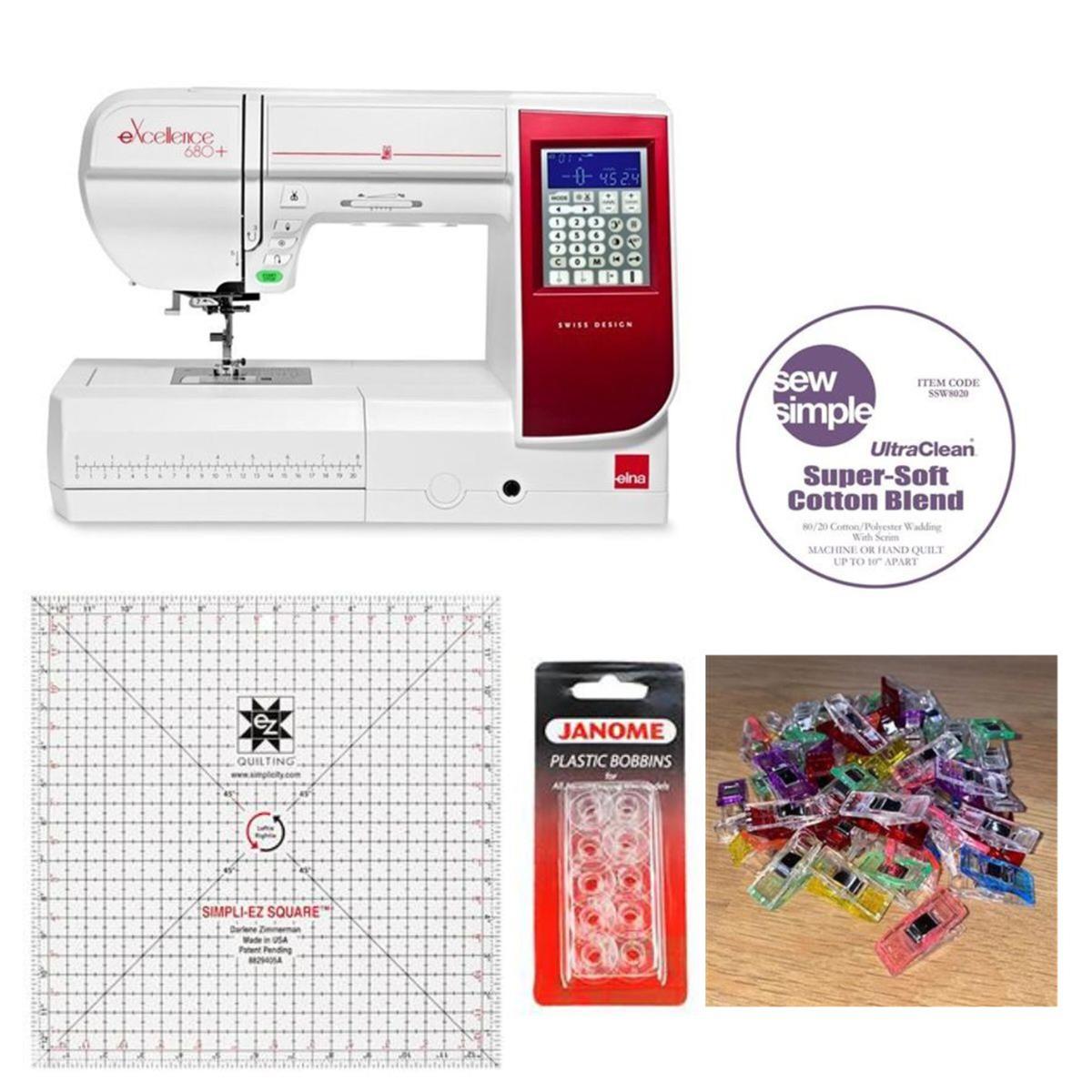 Elna eXcellence 680+ Sewing Machine. Save £50 plus FREE Sewing Bundle ...