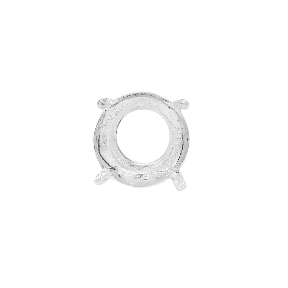 925 Sterling Silver Collet with Gallery for 10mm Round Gemstones ...