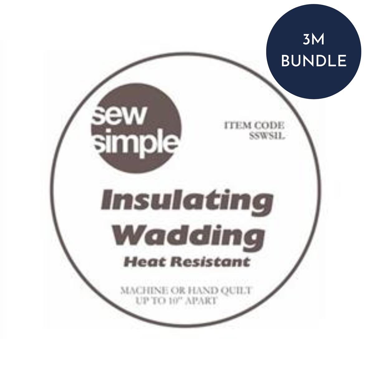Sew Simple Insulating Wadding 3m Free (113cm wide) - 0.5m Free ...
