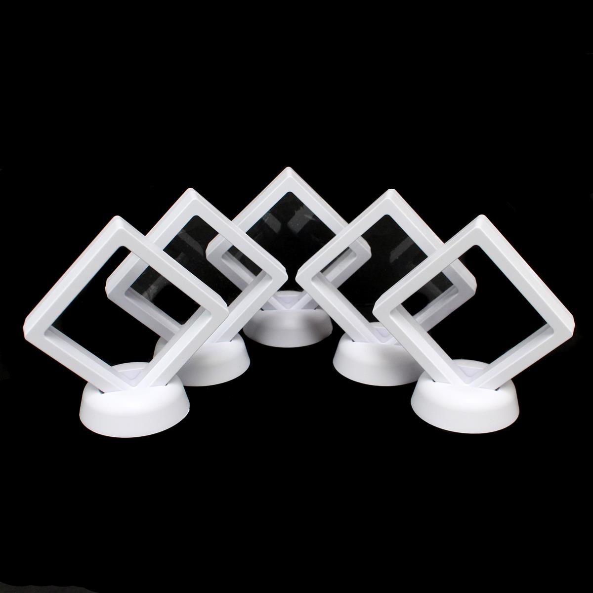 White Square Display Boxes With Stand, 7x7x2cm (5pk) | JewelleryMaker
