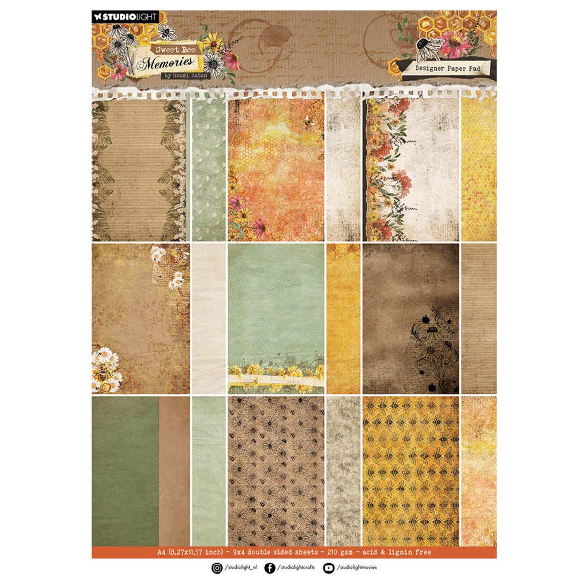 HE A4 Design Paper Pad, Background, Sweet Bee Memories, 36 Sheets ...
