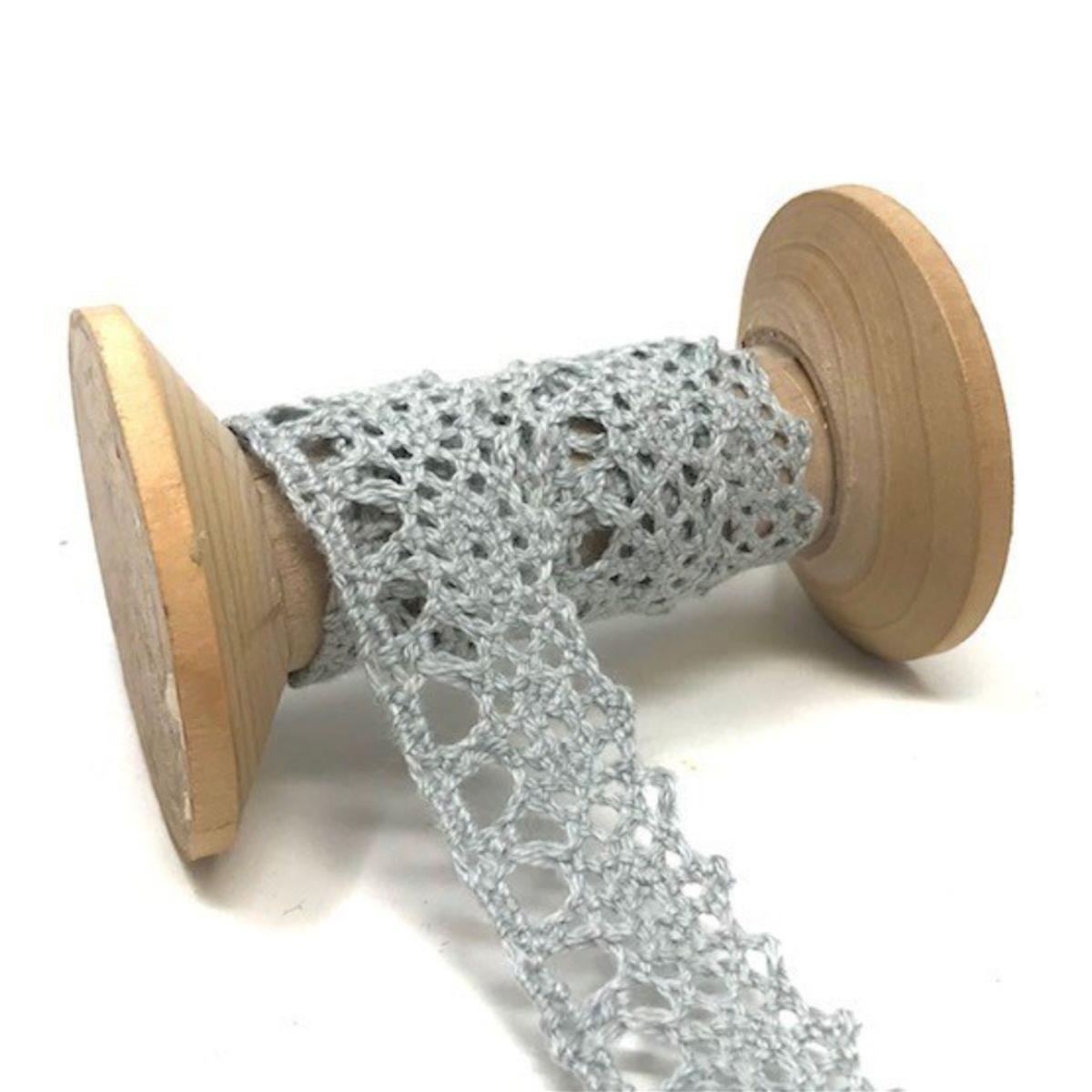 Cotton Scalloped Lace Dove Grey 20mm x 25m | SewingStreet