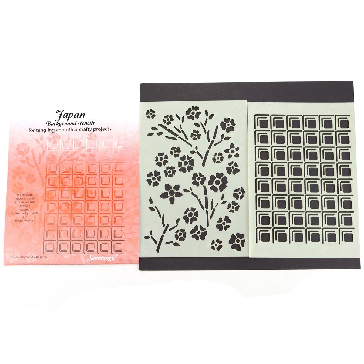 Sanntangle, Oriental - Japan Background Stencil Set of 2 | HobbyMaker