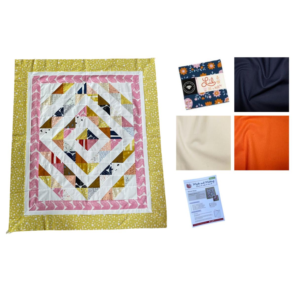 Made and Making Mitred Magic Ruby Star Quilt Kit: Instructions, 5 Charm ...