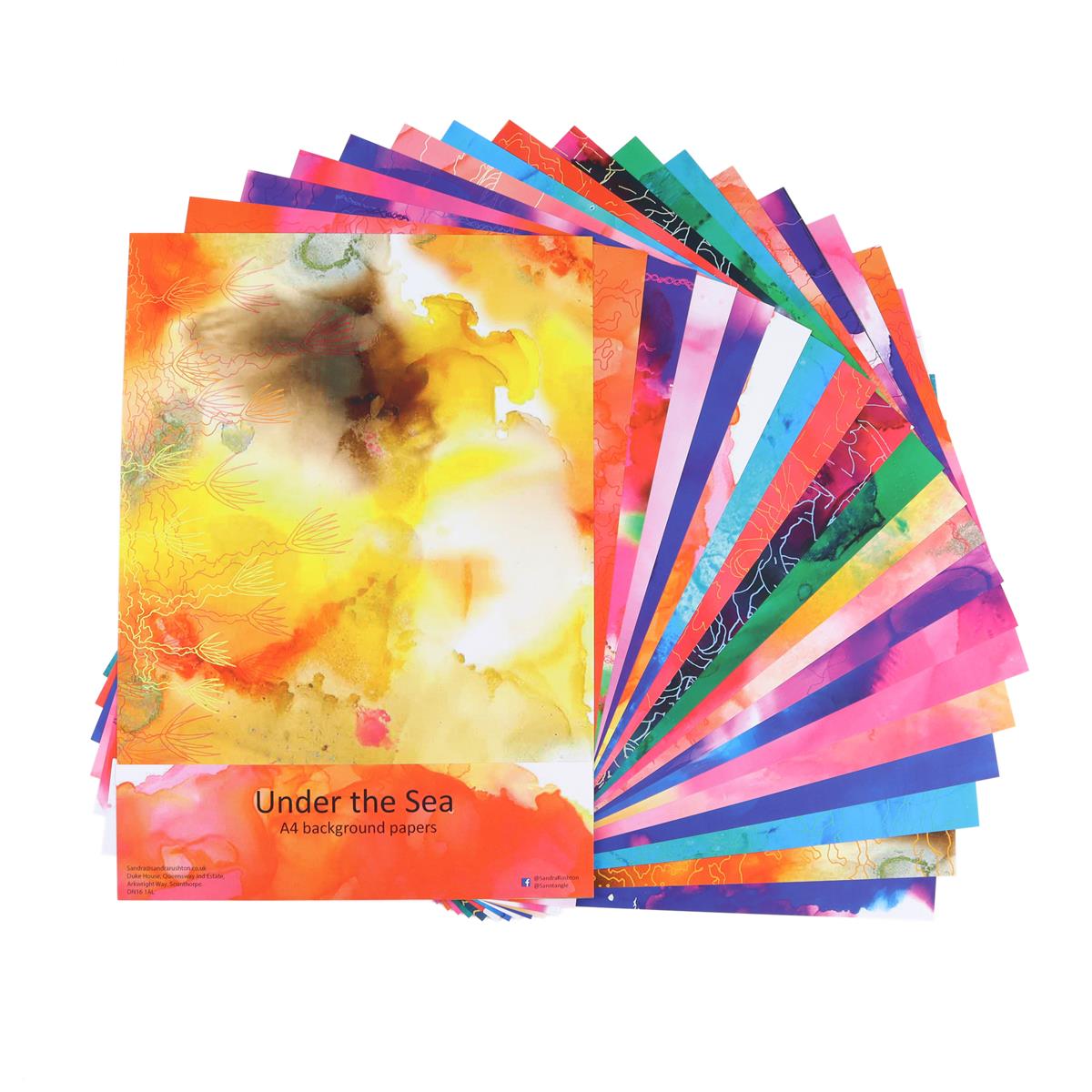 Sanntangle - Under the Sea - 24 x A4, 140GSM Background Papers | HobbyMaker