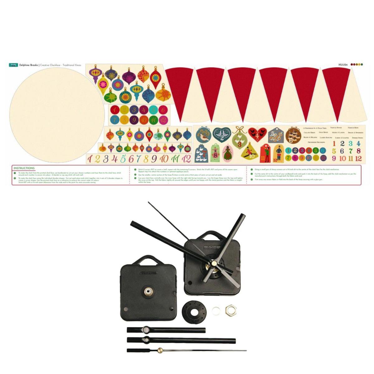 Delphine Brooks Traditional Christmas Dresden Fabric Clock Kit: Panel ...