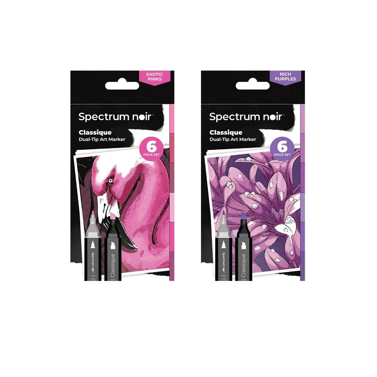 Spectrum Noir - Classique Pens 12 Pack - Exotic Pinks & Rish Purples ...