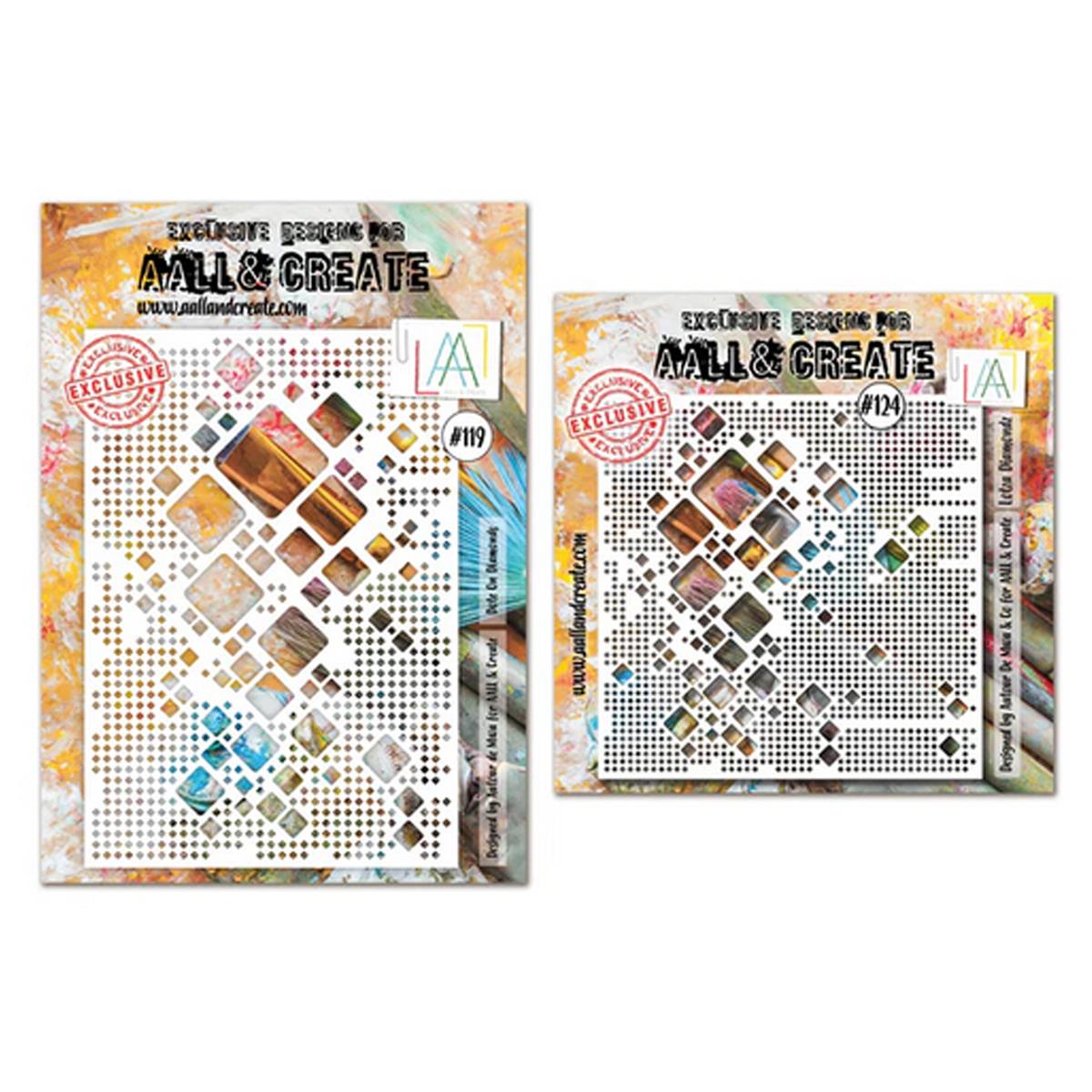 AALL & Create - Diamonds A4 & 6x6 Stencil Duo | HobbyMaker