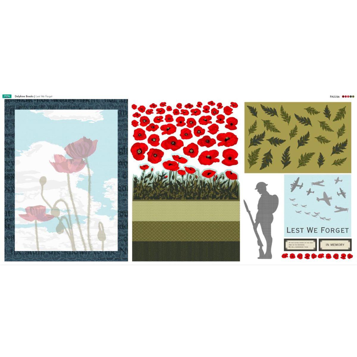 Delphine Brooks - Lest We Forget Panel (63 x 48cm) | SewingStreet