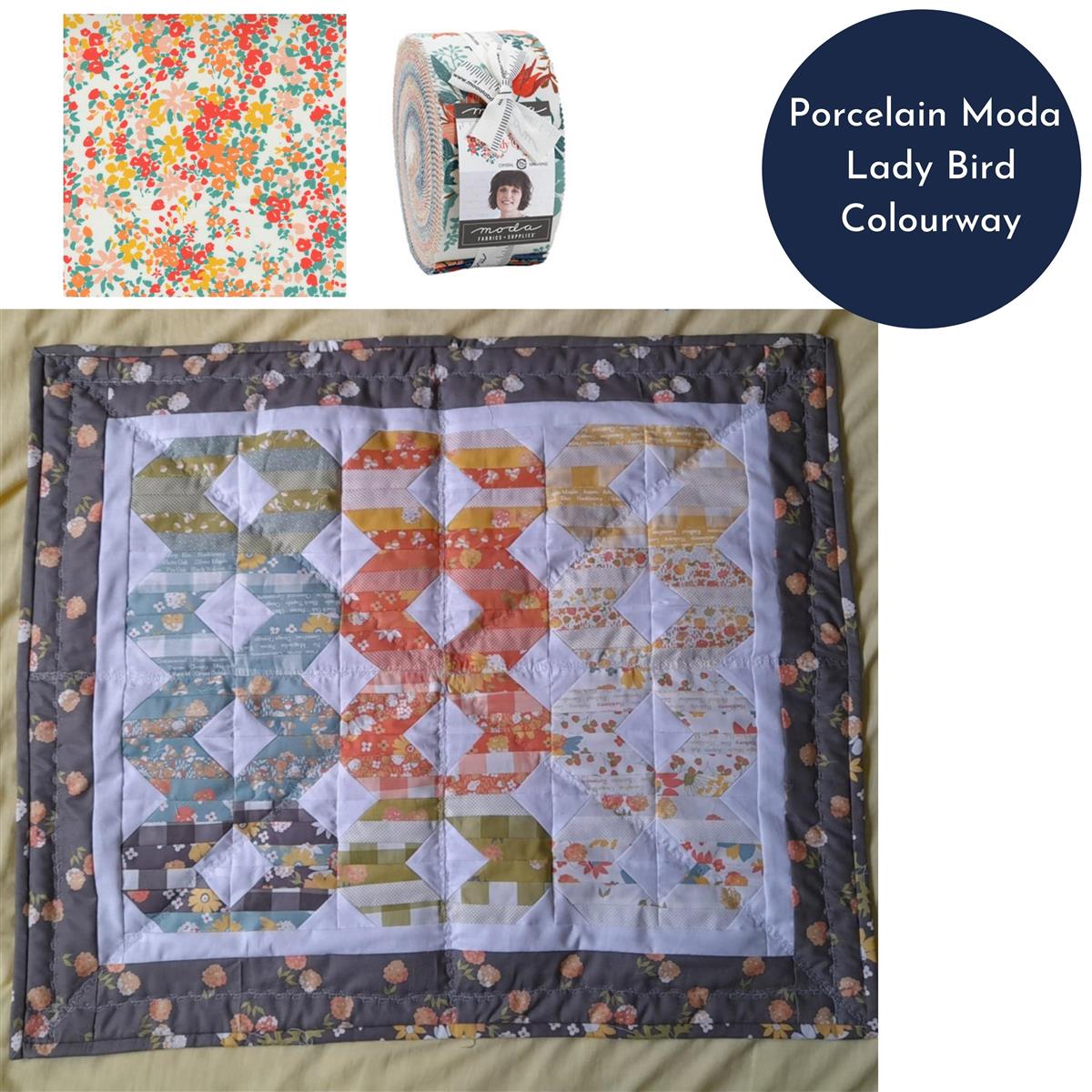 Porcelain Moda Lady Bird Charming Design Roll Best Day Ever Quilt Kit ...