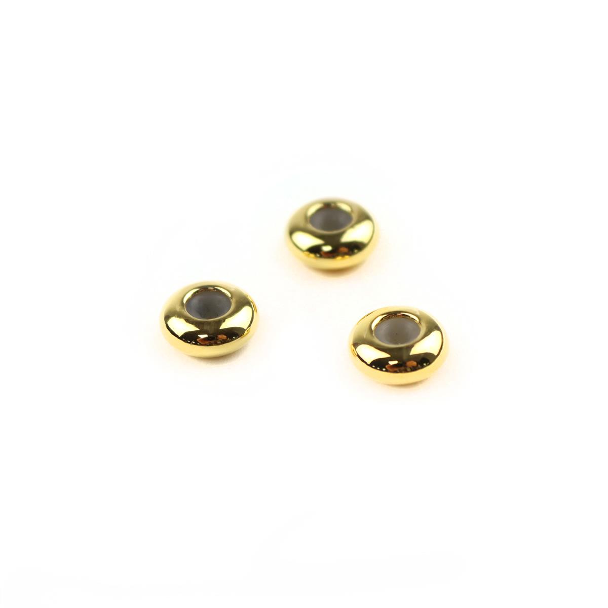 Gold 925 Sterling Silver Rondelle Slider Beads Approx 7x3mm, 4pcs ...