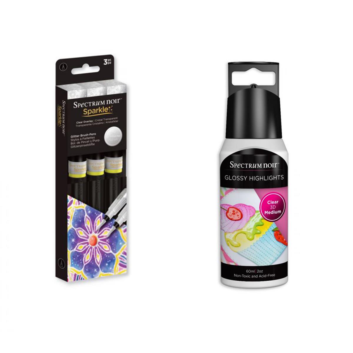 Spectrum Noir Clear Overlay Pen 3PC with FREE Glossy Highlights ...
