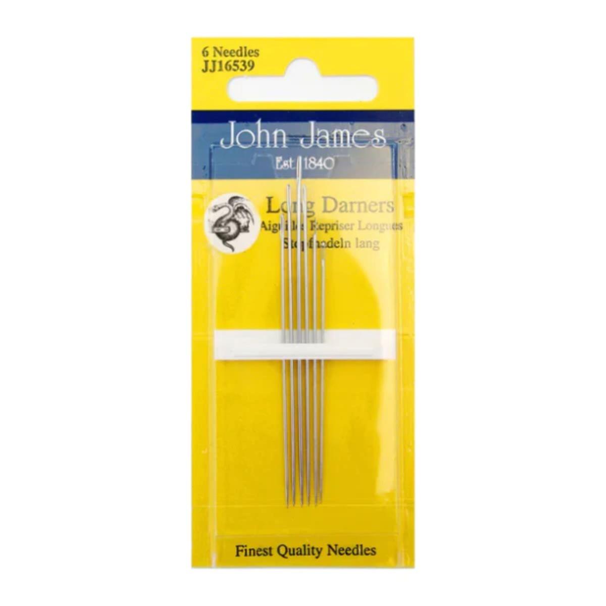John James Pack of 6 Long Darners Sizes 3/9 | SewingStreet