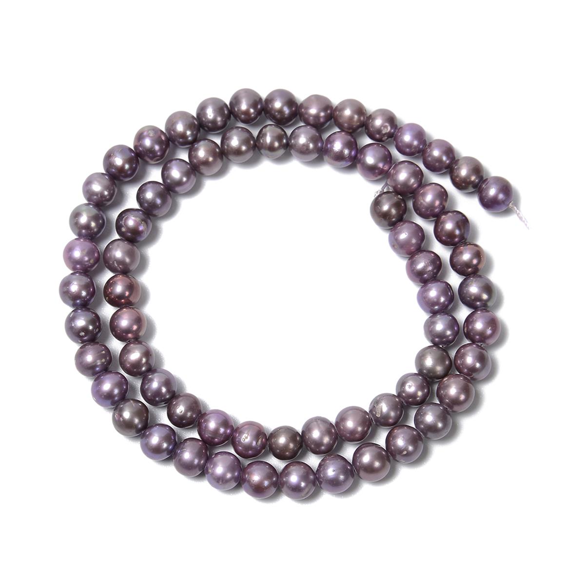 Lavender Dyed Freshwater Cultured Potato Pearls Approx 6-7mm 38cm ...