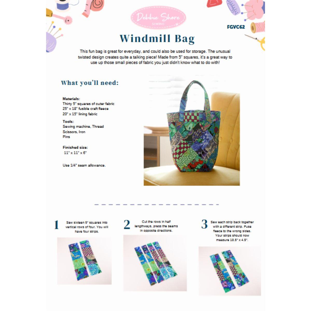 Debbie Shore Windmill Bag Instructions | SewingStreet