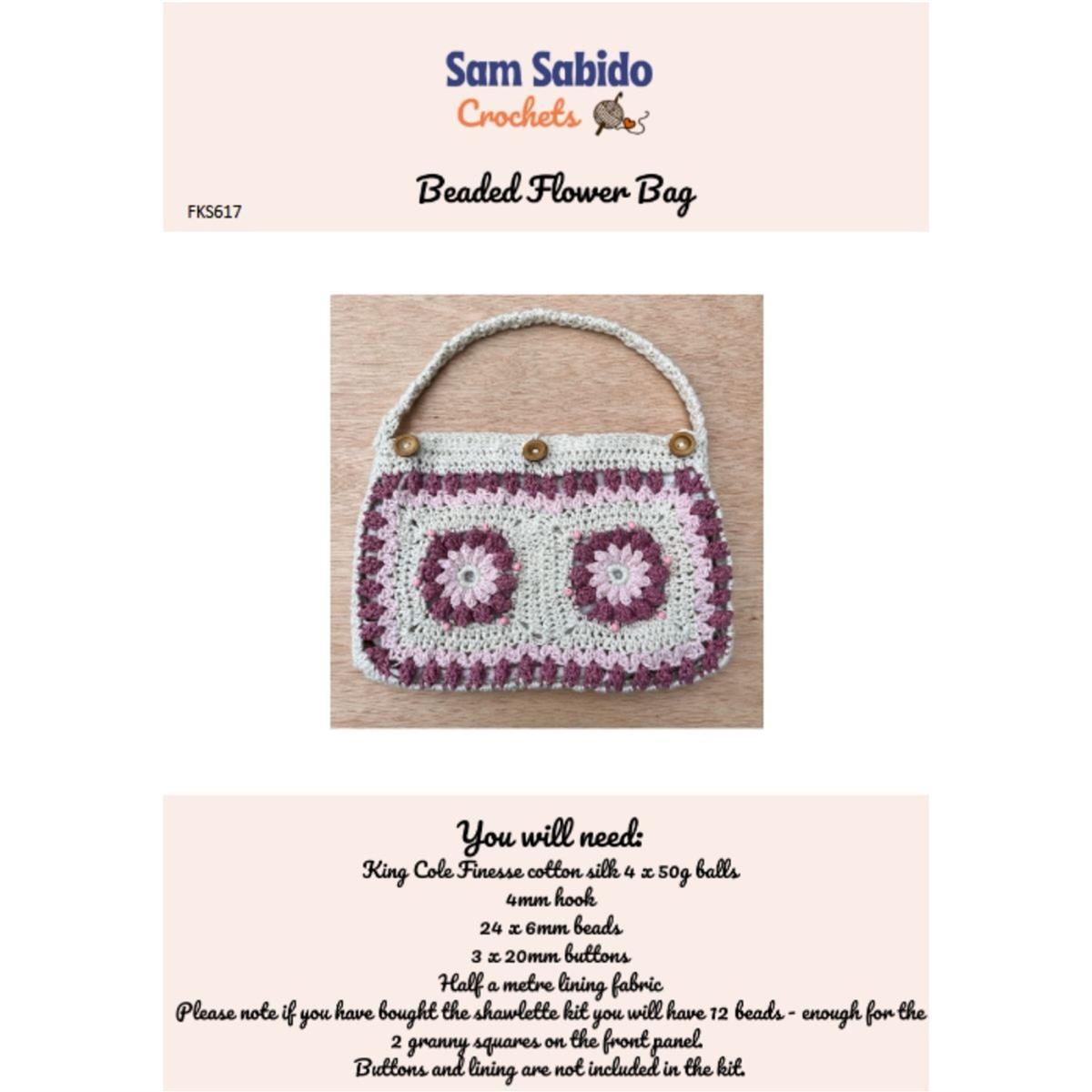Sam Sabido Crochets Beaded Flower Bag Instructions | SewingStreet