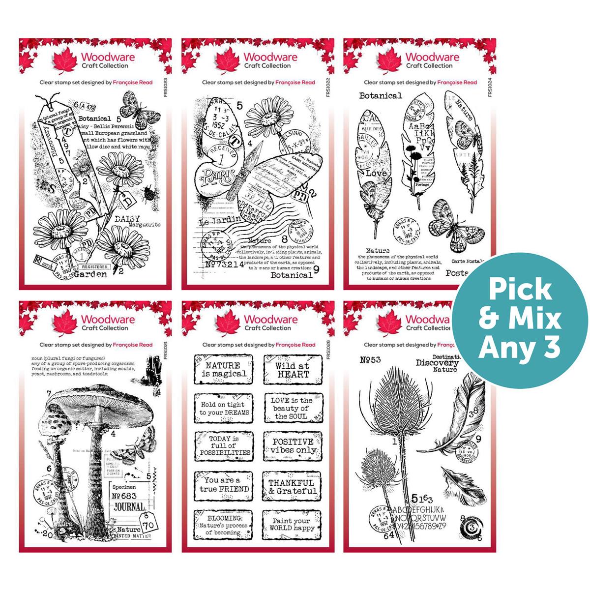 NEW Woodware Stamps Pick n Mix; Any 3 for £19.79 | HobbyMaker