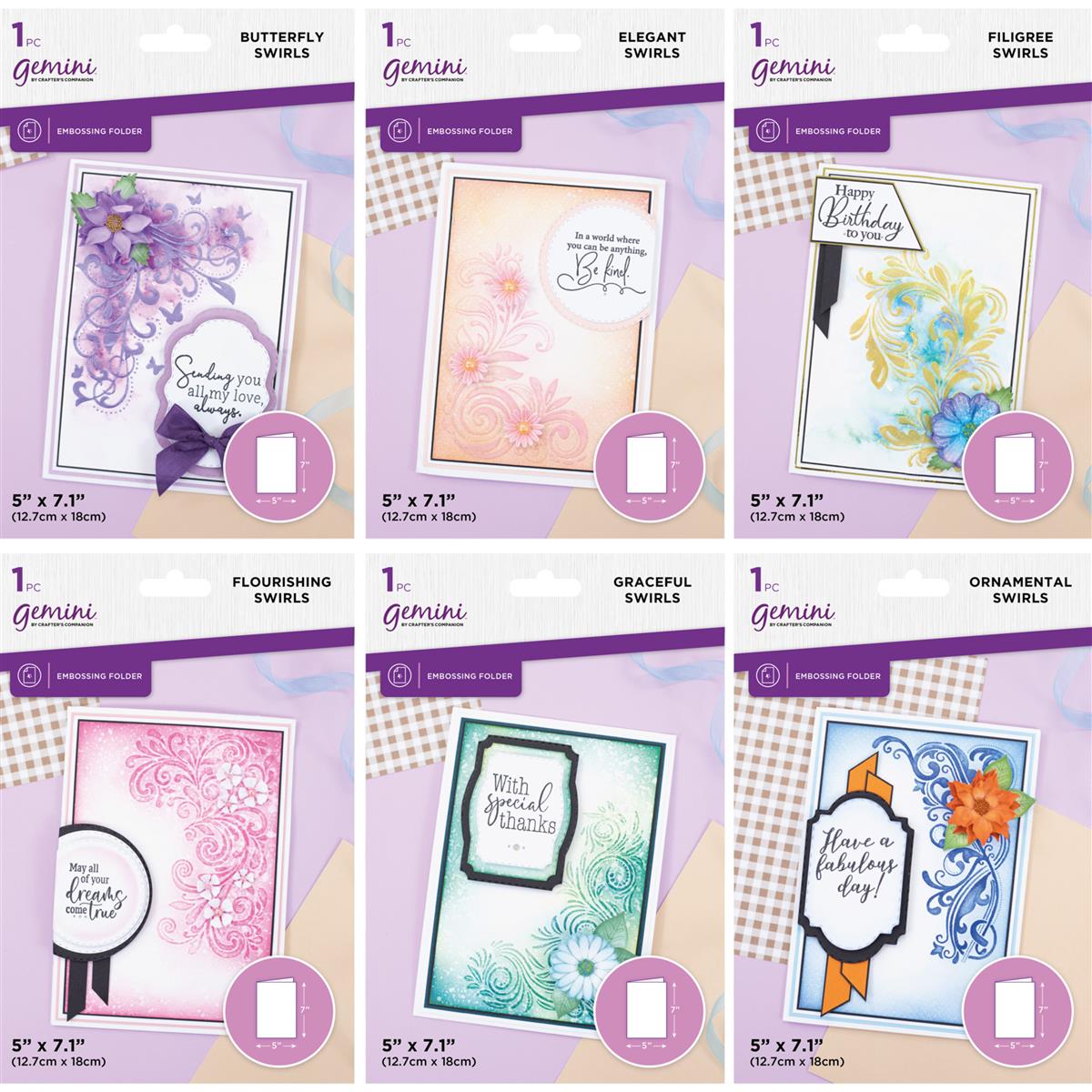 Gemini Swirl Embossing Folders Collection | HobbyMaker
