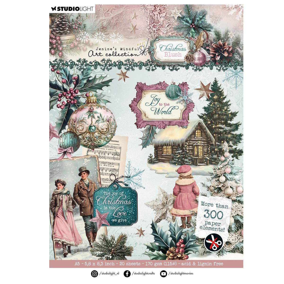 JMA Die-cut A5 Paper Pad, Paper elements Christmas Blush, 20 Sheets ...
