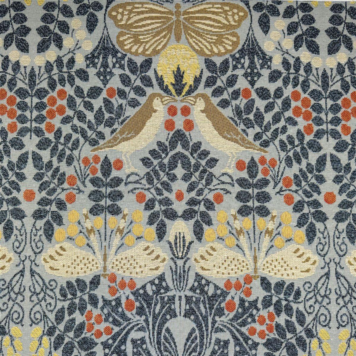 Charles Voysey Butterfly and Birds Azure Deluxe Tapestry Fabric 0.5m ...