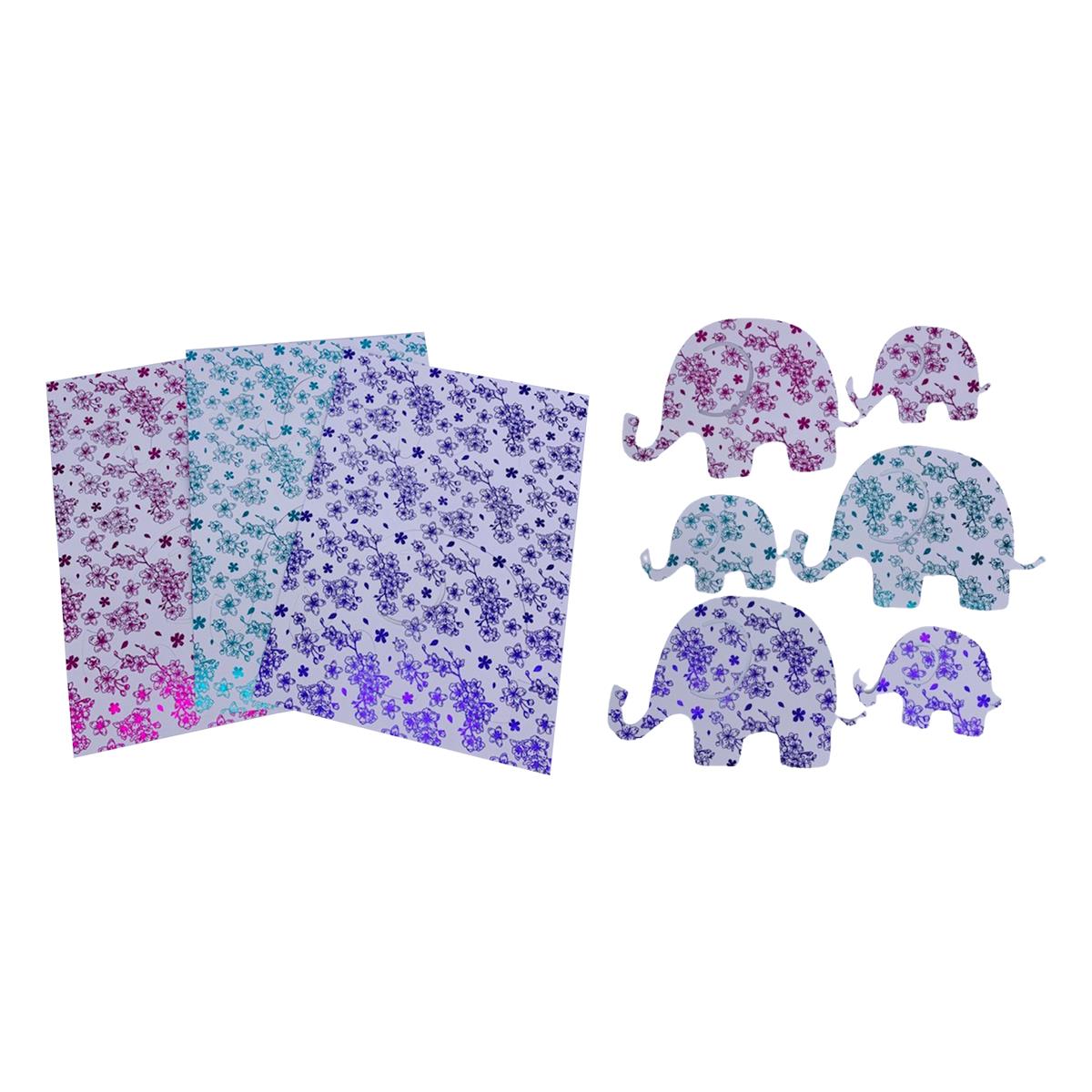 Paper Dienamics - Foiled Persian Elephants Pack - 15 Sheet Pack - 3 ...