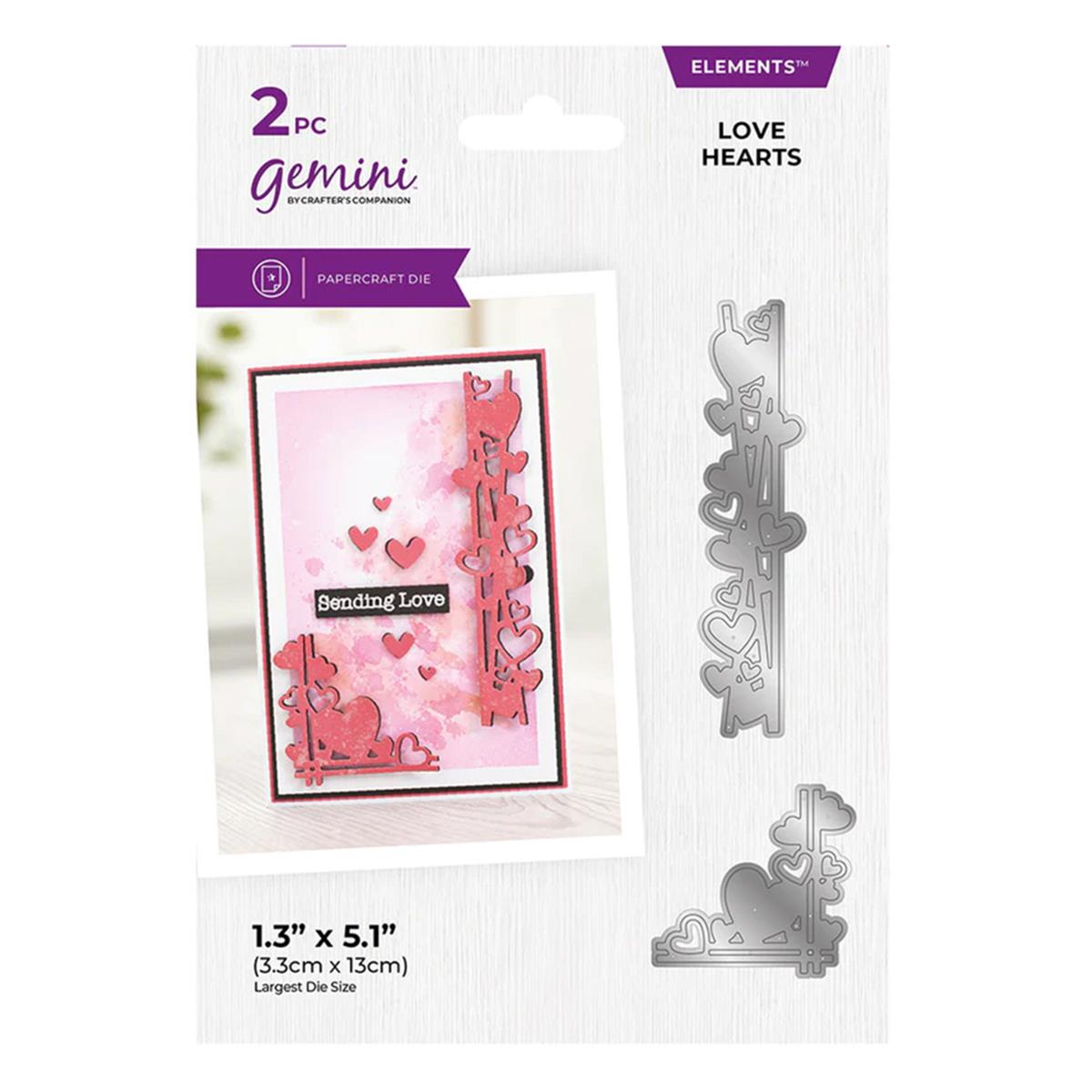 Gemini Scattered Corners & Borders Die - Love Hearts | HobbyMaker