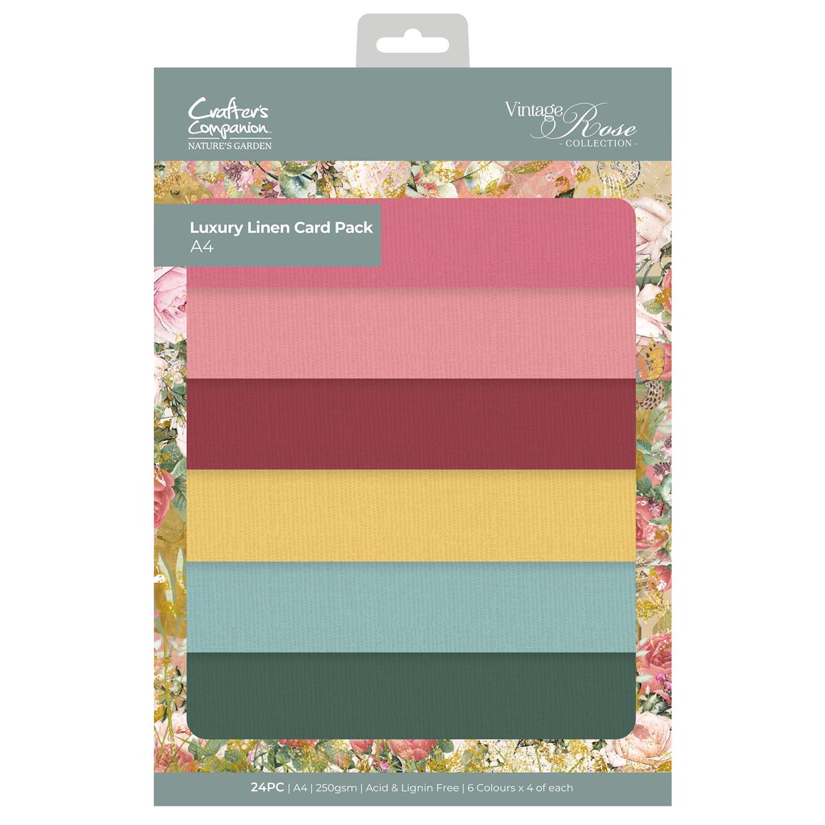 Nature's Garden - Vintage Rose - A4 Luxury Linen Card - 24 Sheets ...