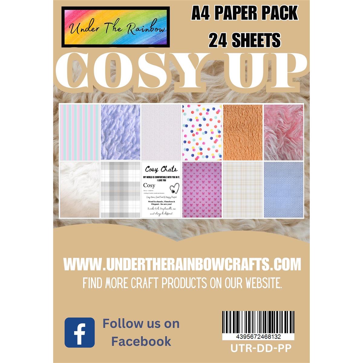 Under The Rainbow Cozy Paper Pack A4 | HobbyMaker