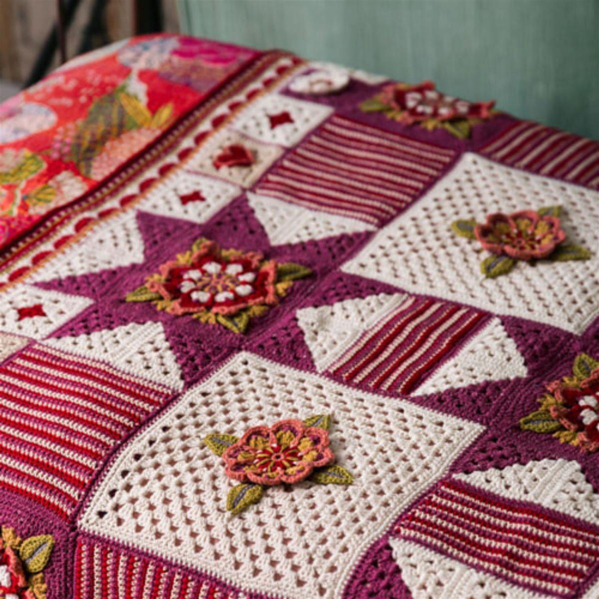 Jane Crowfoot Crimson Dreams Crochet Blanket Kit | SewingStreet
