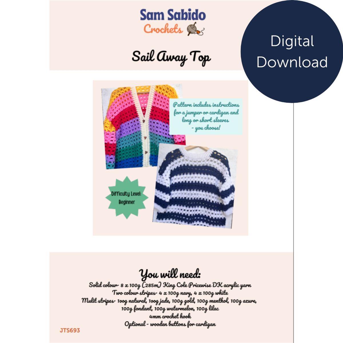 Sam Sabido Crochets Sail Away Crochet Top Instructions - Digital ...