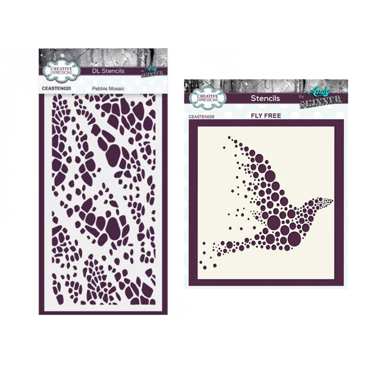 Creative Expressions Andy Skinner Stencils - Set of 2 | HobbyMaker
