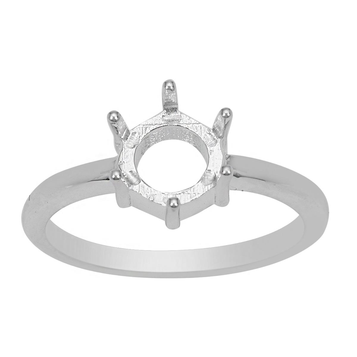 925 Sterling Silver Ring Mount (To fit 7mm Gemstones) | JewelleryMaker