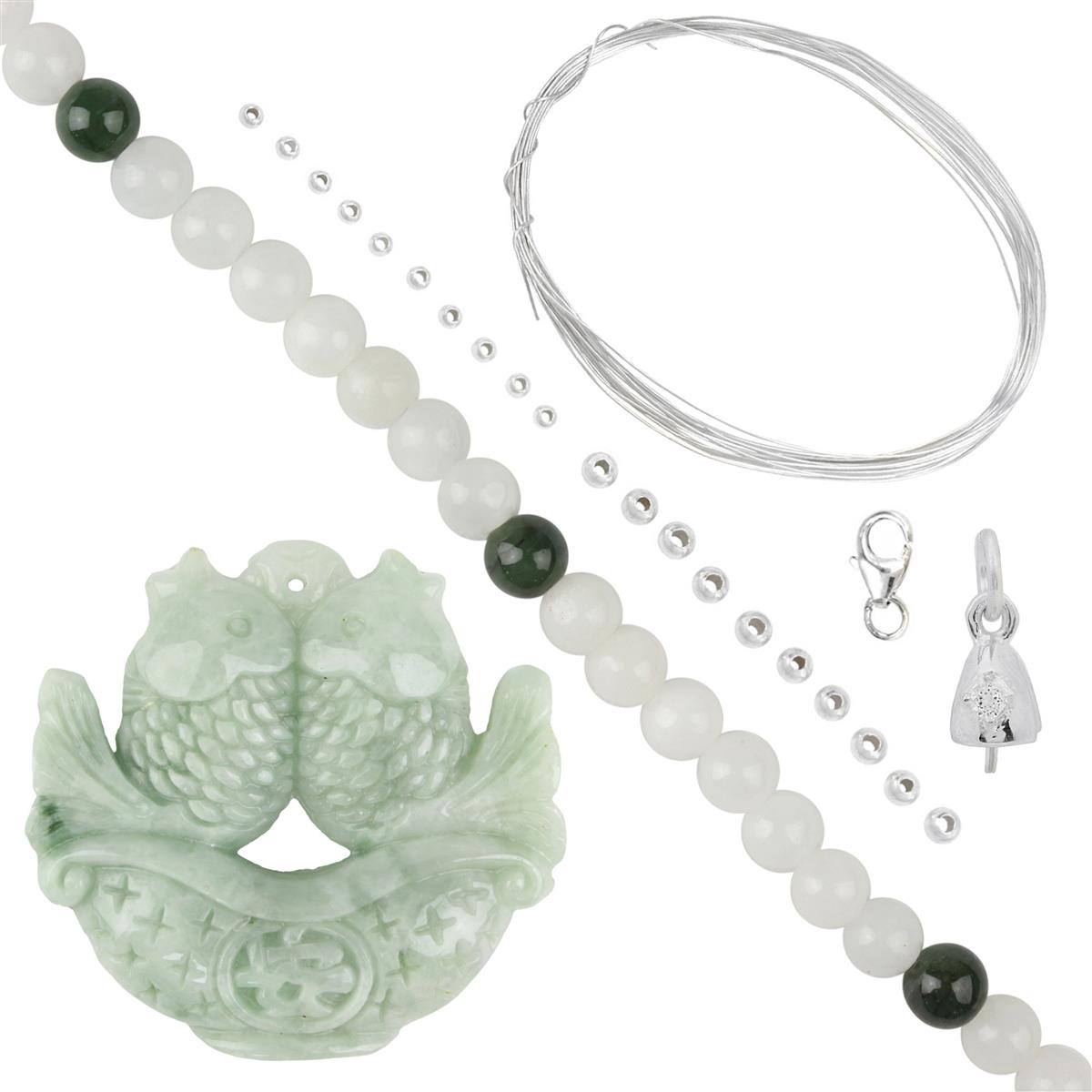 Type A Jadeite Carved Double Fish Harmony Pendant Project With ...