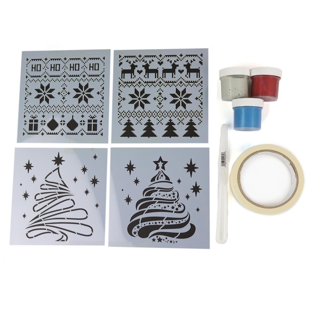 6x6 Trees and Sweater Stencil and Paste Kit | HobbyMaker