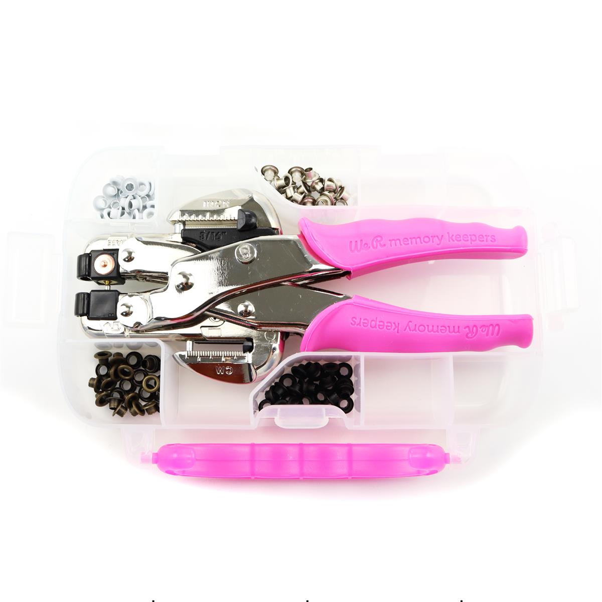 We R Makers - Crop-A-Dile & Eyelets In Pink Case | HobbyMaker