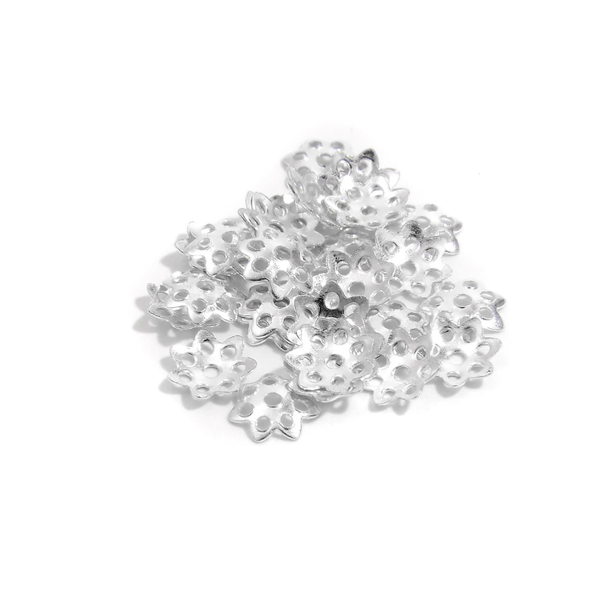 925 Sterling Silver Flower Shape Bead Caps, Approx 6mm, 25pcs ...