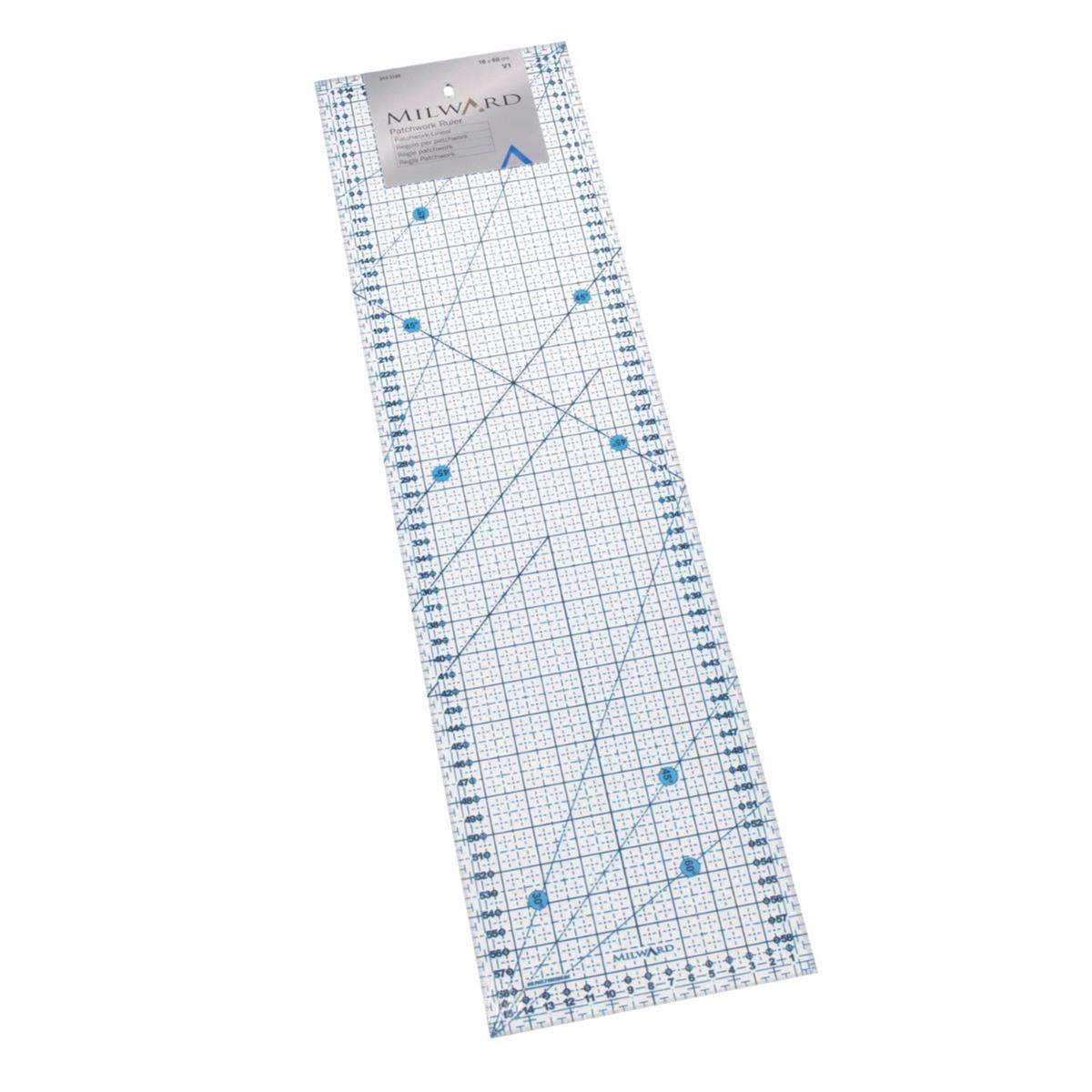 Milward Patchwork Ruler 16 x 60cm. Metric Ruler | SewingStreet