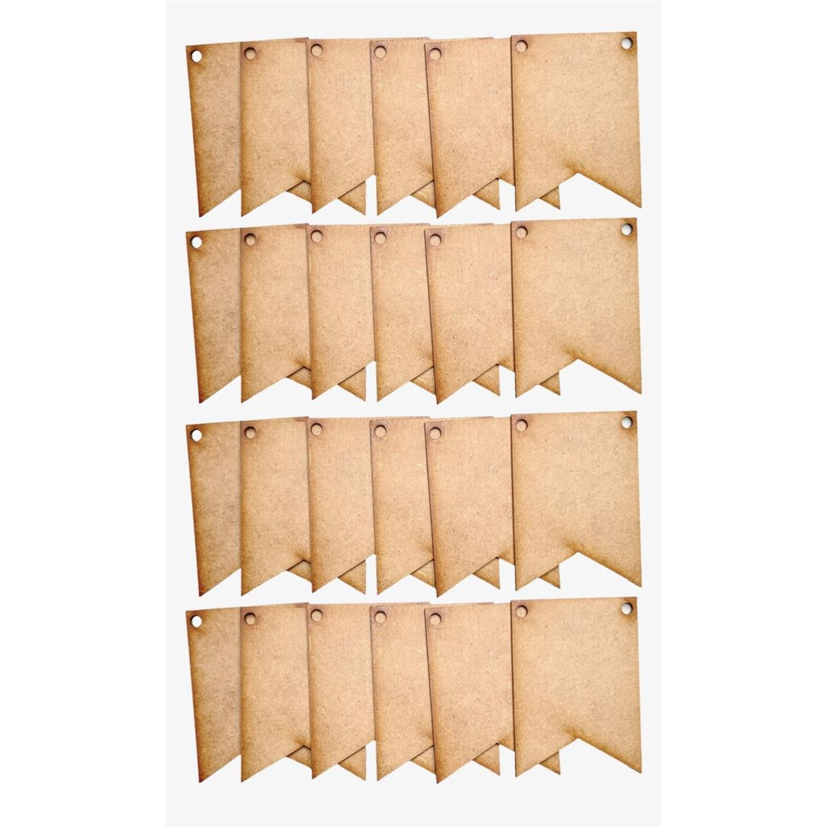 Large MDF Bunting - Swallow Tailed pack of 24 | HobbyMaker