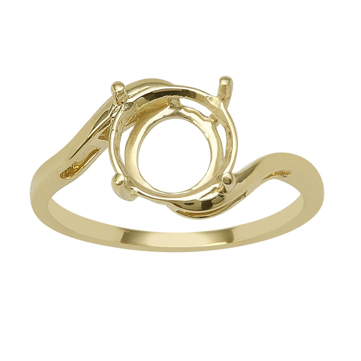 9ct Gold Round Ring Mount (To fit 9x9mm gemstone) | JewelleryMaker