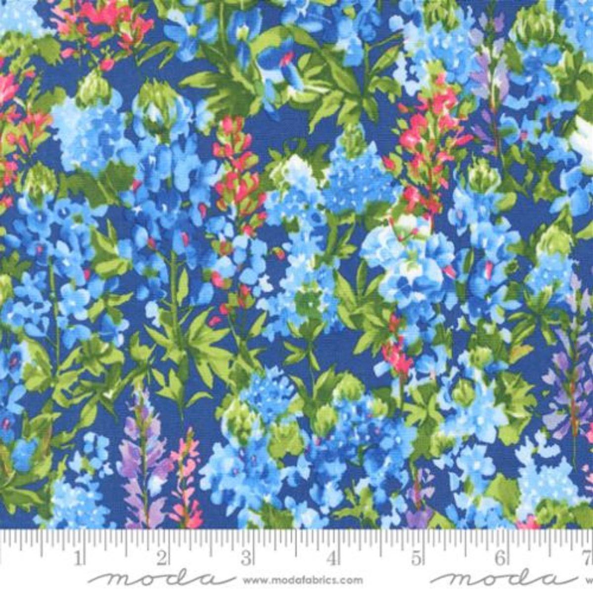 Moda Wildflowers Collection Bluebonnets Florals Bluebonnet Fabric 0.5m ...