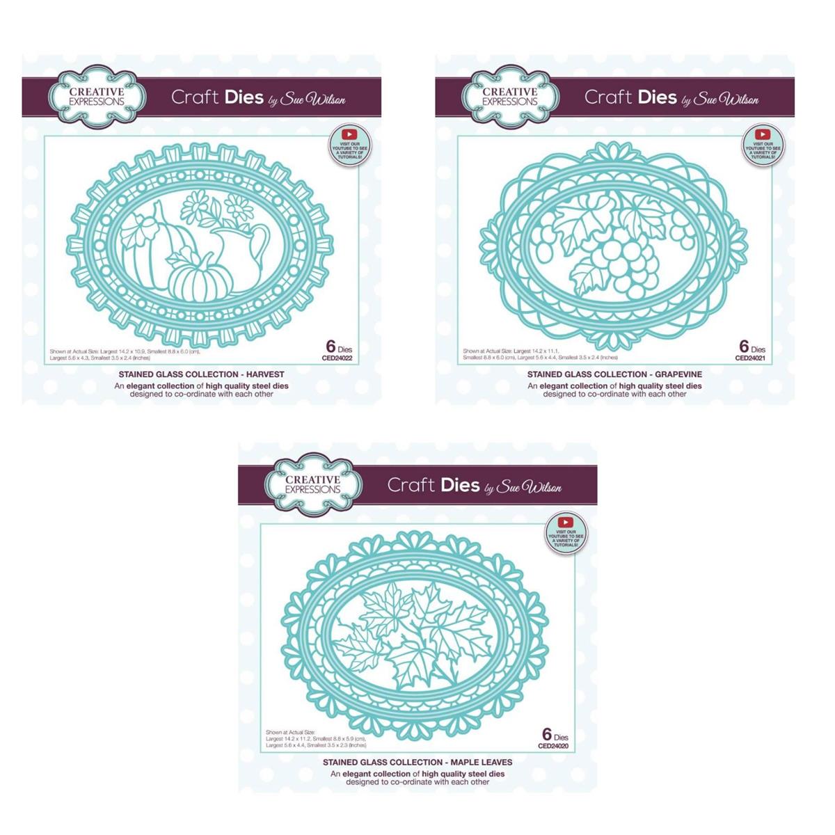 Creative Expressions Sue Wilson Autumn Craft Dies -Stained Glass Bundle ...