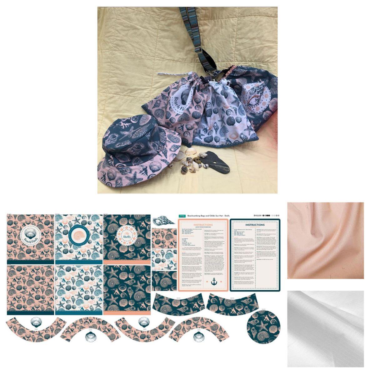Family Comforts Shells Beachcombing Bag & Sunhat Kit: Fabric (1m ...