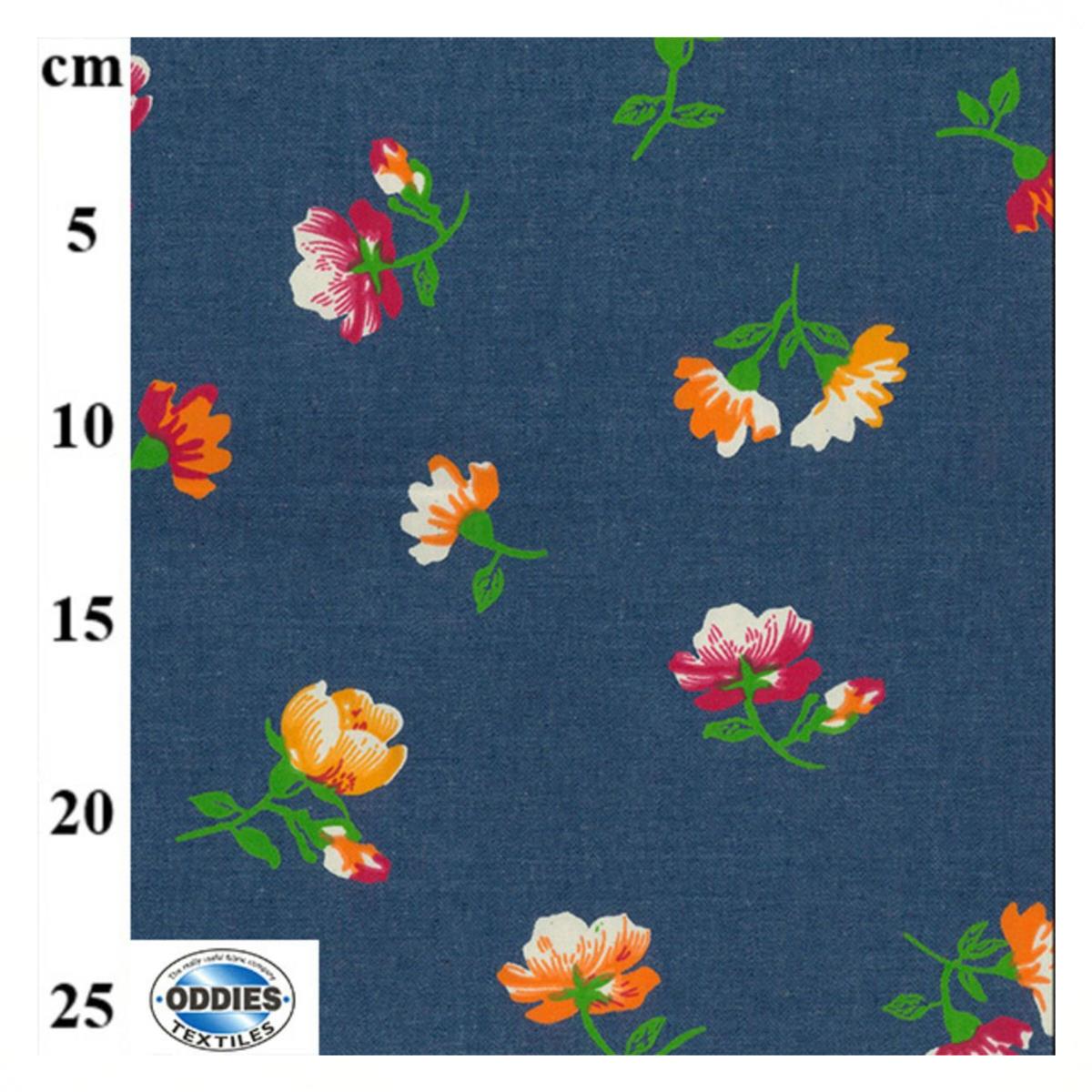 Multi Floral Printed Denim Fabric Bundle (2.5m) | SewingStreet