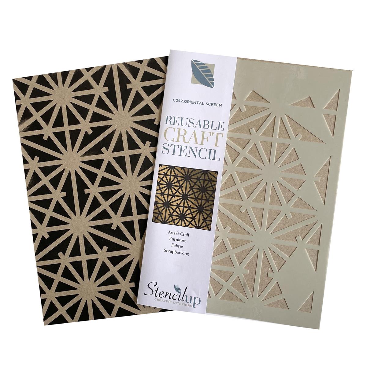 StencilUp Oriental Screen Pattern A4 Adhesive-Backed Stencil. Special ...