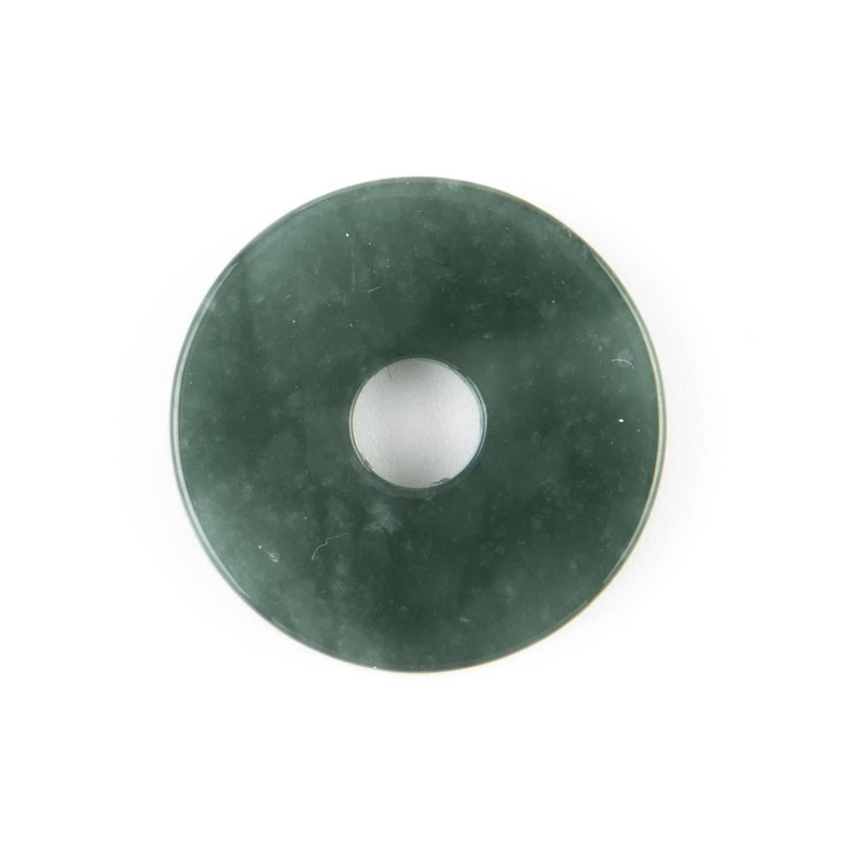 10cts Olmec Blue Jadeite Donut, Approx 20mm, 1pc | JewelleryMaker