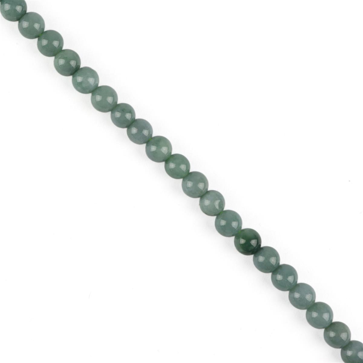 125cts Olmec Blue Jadeite Plain Rounds, Approx 6.5mm, 38cm Strand ...