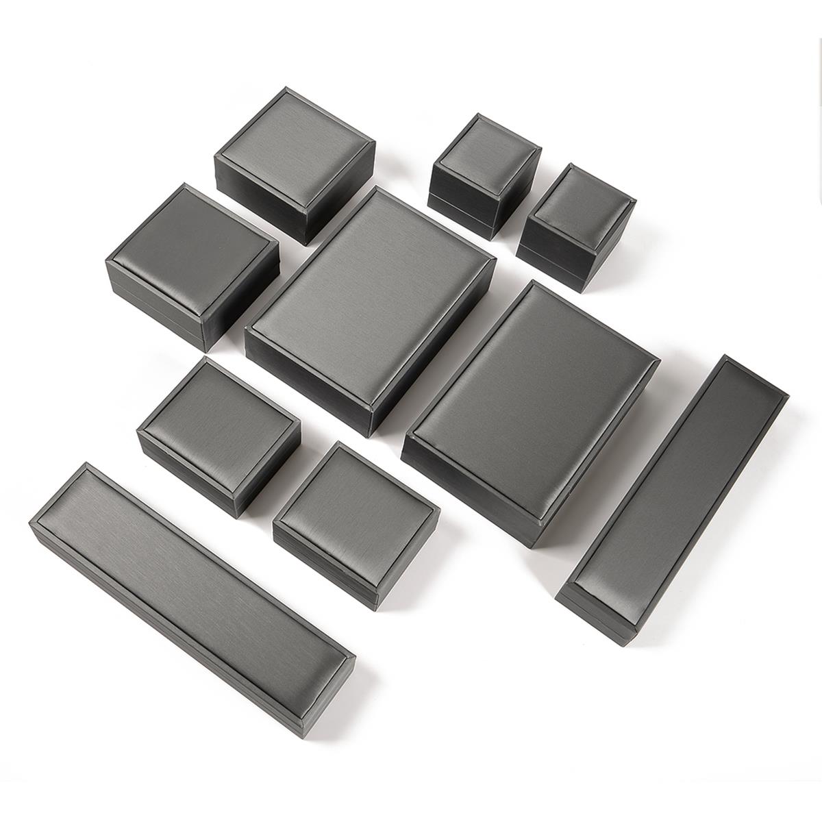 Grey Jewellery Box Set, 10pcs (Ring Box 6x6.5x5cm, Pendant Box 7.4x8 ...