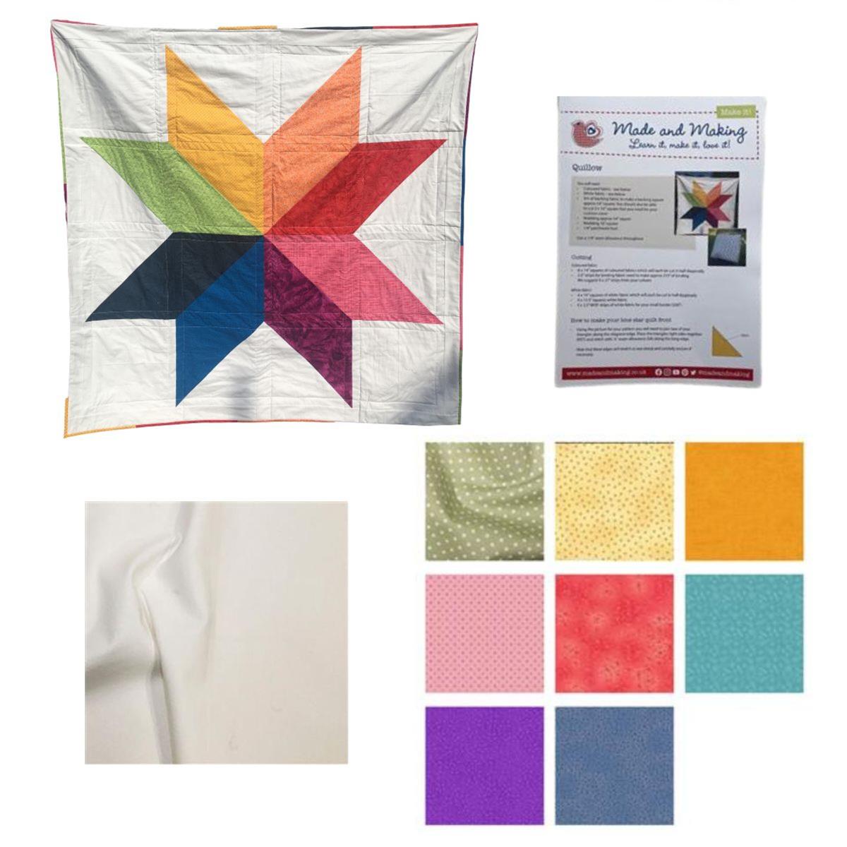 Made and Making Star Quillow Rainbow Kit : Instructions, Fabric (5m ...