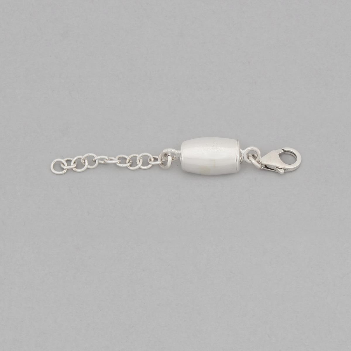 925 Sterling Silver Barrel Magnetic Clasp Approx 22x8mm With Lobster ...
