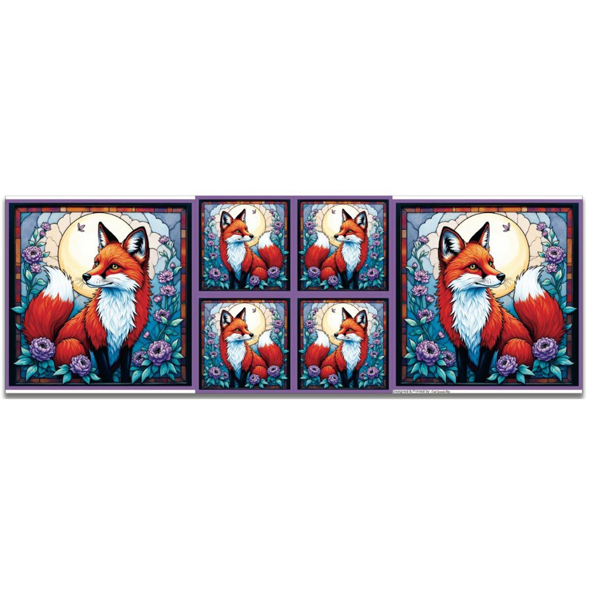 Craft Yourself Silly Fox Stained Glass Panel 107 x 35cm | SewingStreet